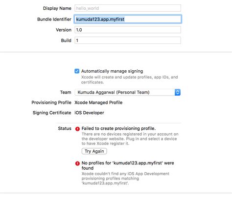 The App ID Example Myapp Cannot Be Registered To Your Development Team Change Your Bundle