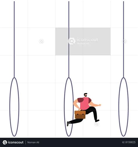 Best Business Man Jumping Through Hoops Illustration Download In Png