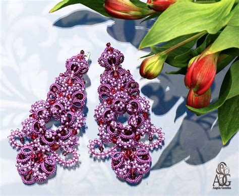 Pdf Tatting Tutorial Shuttle Tatting Pattern And Scheme Amethyst Bracelet And Earrings Etsy