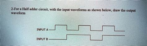 2 For A Half Adder Circuit With The Input Waveforms As Shown Below