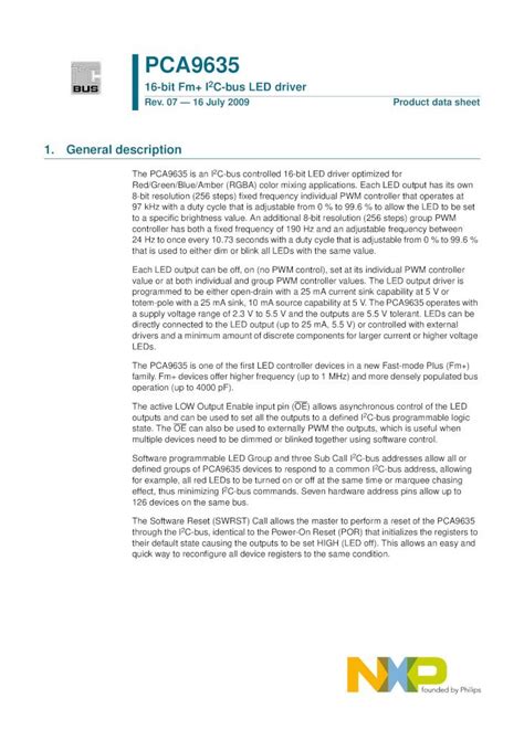 PDF PCA Bit Fm I C Bus LED Driver NXP Semiconductors The PCA Is An I C Bus