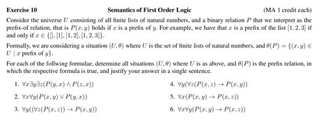 Solved Exercise 10 Semantics Of First Order Logic Ma 1