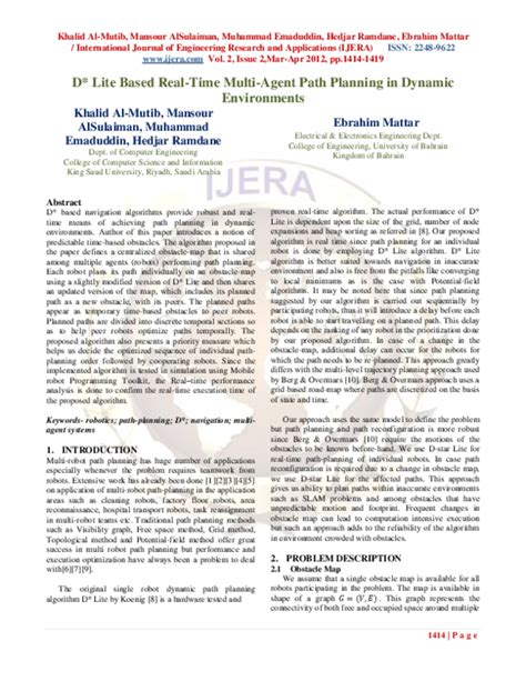 Pdf D Lite Based Real Time Multi Agent Path Planning In Dynamic Environments
