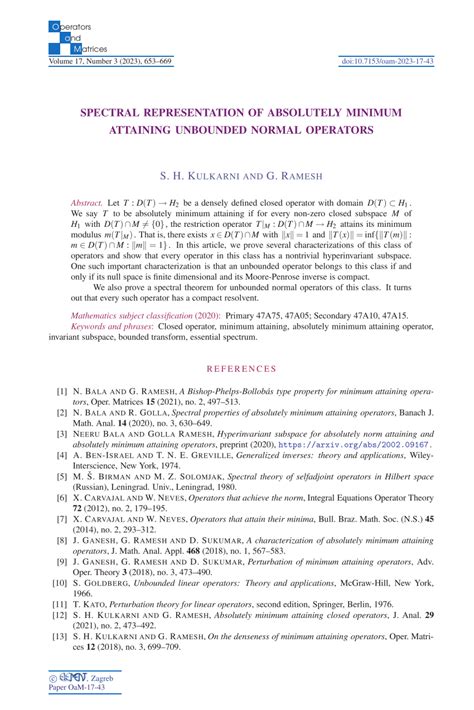 pdf spectral representation of absolutely minimum attaining unbounded