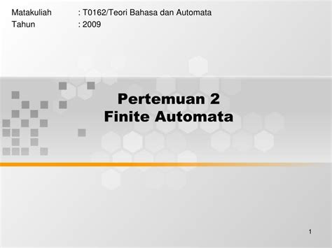 PPT Pertemuan 2 Finite Automata PowerPoint Presentation Free Download ID 2819624