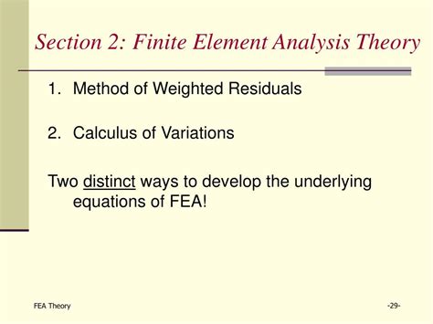 Ppt Section 2 Finite Element Analysis Theory Powerpoint Presentation