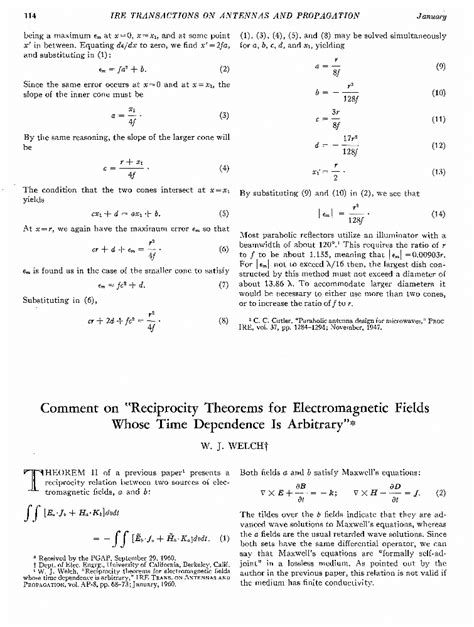 Comments On Reciprocity Theorems For Electromagnetic Fields Whose Time Dependence Is Arbitrary
