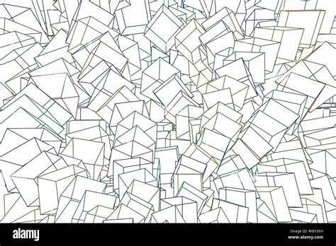 Color Abstract Square Rectangle Pattern Generative Art Background 3d Perspective View Vector