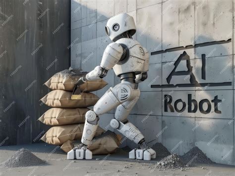 Premium Photo Ai Robot Automation In Lifting Construction Materials