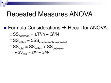 Ppt Repeated Measures Anova Powerpoint Presentation Free Download