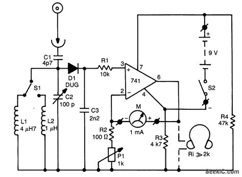 Signal Strength Meter Measuring And Test Circuit Circuit Diagram