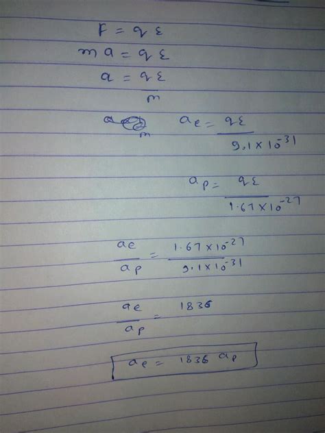 104 100 4 5 6 X 16 J An Electron And A Proton Are Freely Placed In An