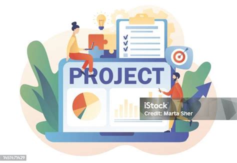 프로젝트 관리 성공적인 전략 동기 부여 및 리더십 온라인 마케팅 분석 및 개발 현대 평면 만화 스타일입니다 흰색 배경에 벡터 그림 개념에 대한 스톡 벡터 아트 및 기타