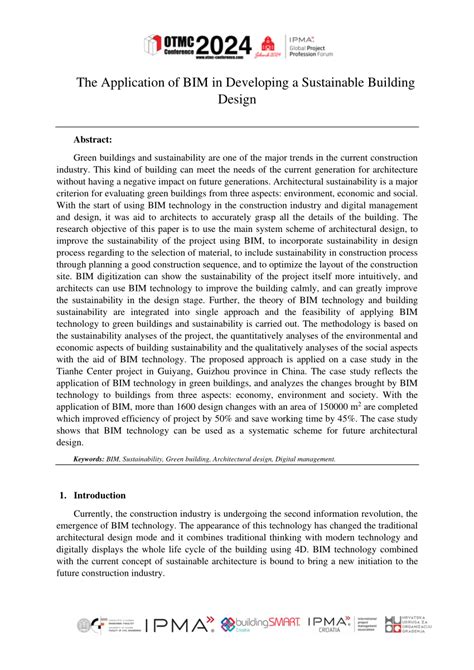 Pdf The Application Of Bim In Developing A Sustainable Building Design