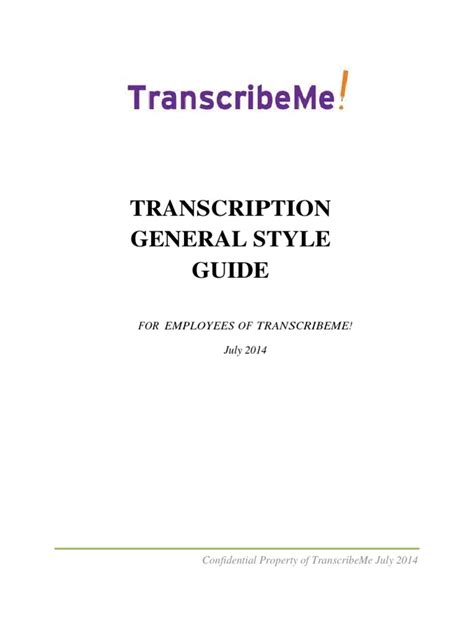 Pdf Transcribe Me General Style Guide Dokumentips