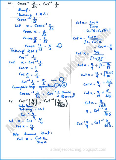 Adamjee Coaching Graphs Of Trigonometric And Inverse Trigonometric