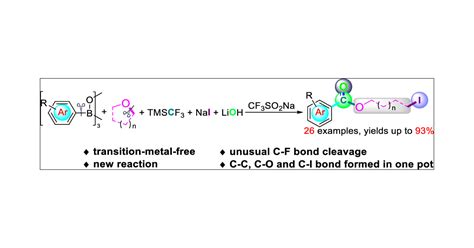 Cf3so2na Mediated Five Component Carbonylation Of Triarylboroxines With Tmscf3 And Thf Lioh Nai