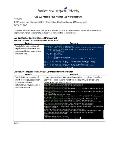 CYB 300 Module 1 Lab Securing Linux Devices Worksheet Studocu