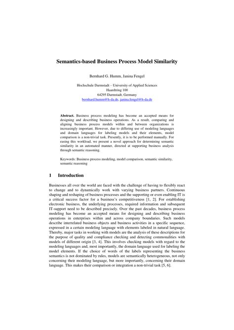 pdf semantics based business process model similarity
