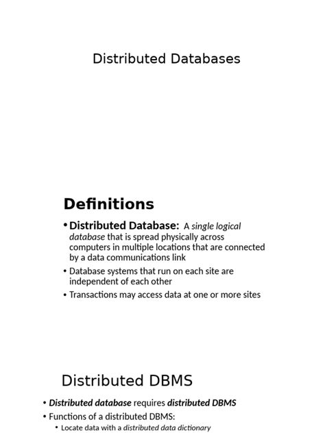 Ddbs Bcs 2 Distributed Database Notes Pdf Databases Database