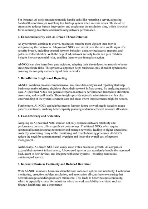 Tailored Noc Solutions For Seamless Network Monitoring And Support From Ai Docx
