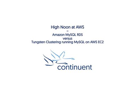 Webinar Slides High Noon At Aws — Amazon Rds Vs Tungsten Clustering