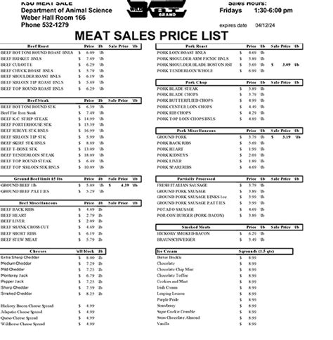 Ksu Meat Lab Sales