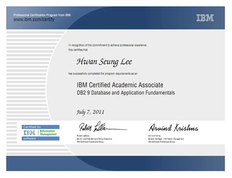 Ibm Certified Academic Associate Db2 9 Database And Application