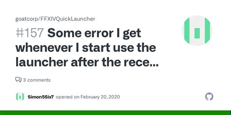 Some Error I Get Whenever I Start Use The Launcher After The Recent Patch Issue