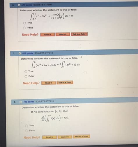 Solved 5tf 009 Determine Whether The Statement Is True Or