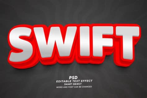 swift psd 3d editable text effect graphic by truevector · creative fabrica
