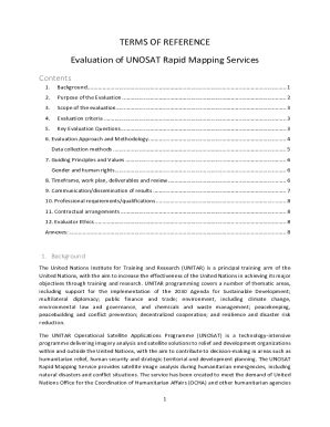 Fillable Online TERMS OF REFERENCE Evaluation Of UNOSAT Rapid Mapping