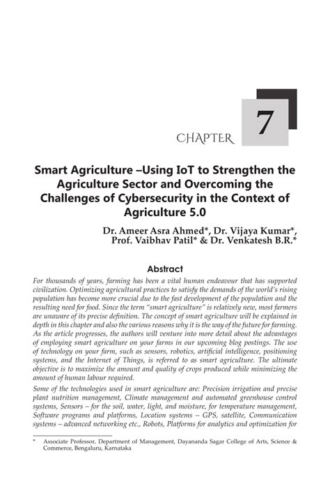 Pdf Smart Agriculture Using Iot To Strengthen The Agriculture Sector And Overcoming The
