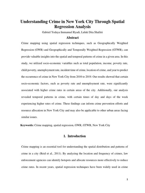 understanding crime in new york city through spatial pdf regression