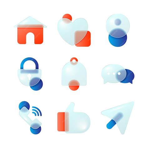 Premium Vector Modern Social Media User Interface Glassmorphism Style Icon