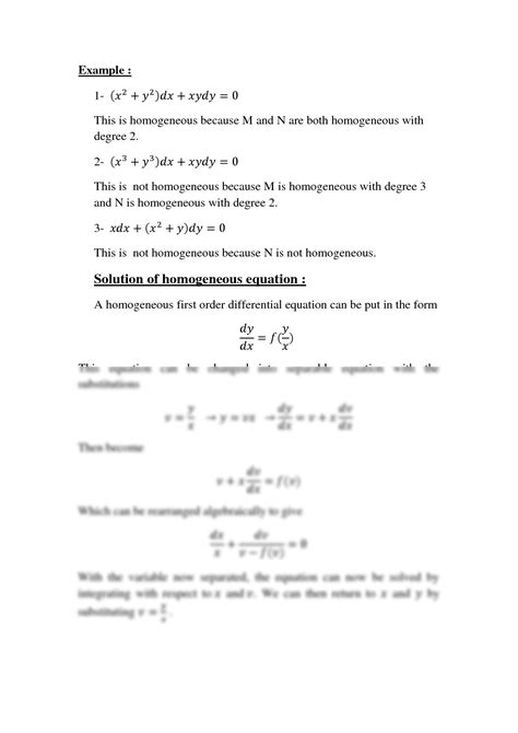 Solution Homogeneous Function Math Studypool