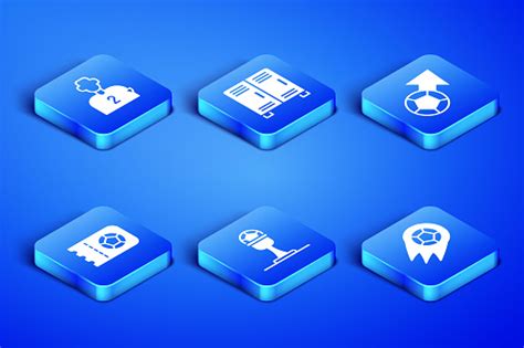 축구 축구 공 축구 또는 축구 선수 보너스 컵 및 티켓 사물함 탈의실 및 아이콘을 설정합니다 벡터 1위에 대한 스톡 벡터 아트 및 기타 이미지 Istock