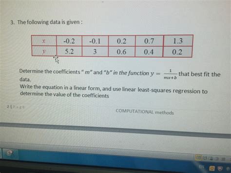solved 3 the following data is given determine the