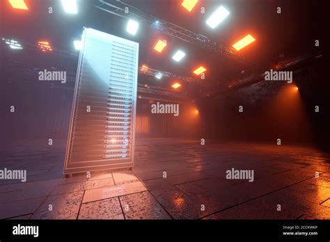 Three Dimensional Render Of Dark Web Server In Industrial Environment Stock Photo Alamy