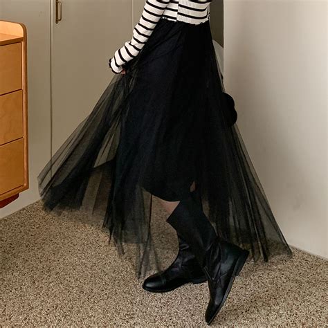 아더먼데이 🎈파티룩허리밴딩 로맨틱아우라 밴딩 쉬폰 샤스커트 에이라인 여신 발레코어 하객룩 롱스커트 청순 여리핏 가을신상 봄