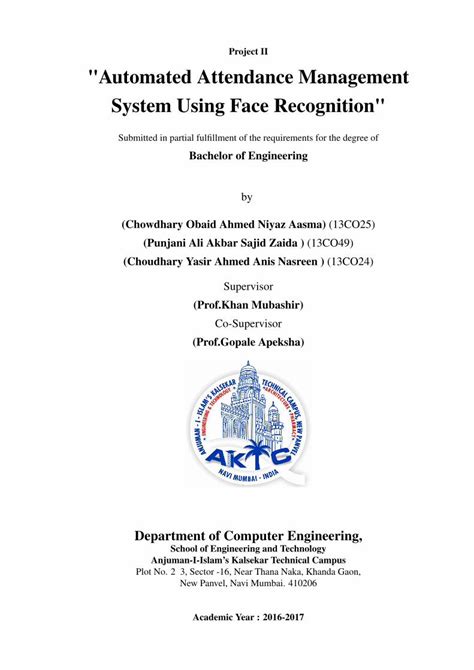PDF Project II Automated Attendance Management System Using DOKUMEN TIPS