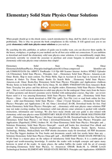 Book About Solid State Physics Docsity