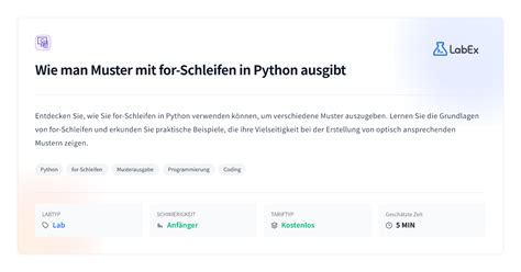 wie man muster mit for schleifen in python ausgibt labex