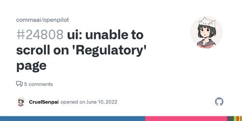 Ui Unable To Scroll On Regulatory Page Issue Commaai Openpilot GitHub