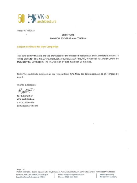 231010 Architect Certificate Pdf