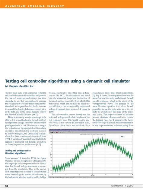 Testing Cell Controller Algorithms Using A Dynamic Cell Simulator Pdf