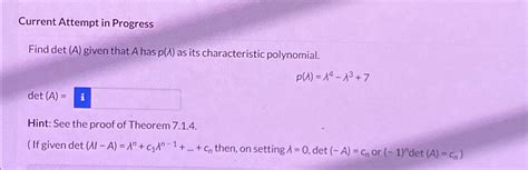 solved current attempt in progressfind det a ﻿given that a
