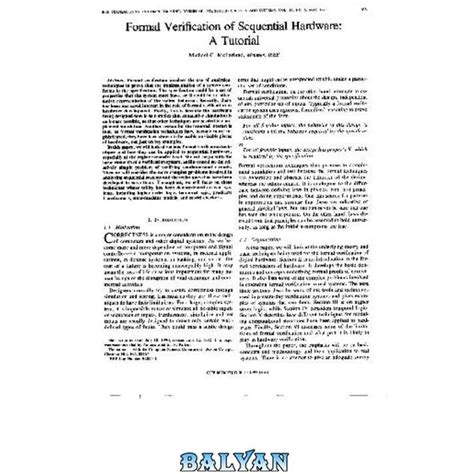 خرید و قیمت دانلود کتاب Formal Verification Of Sequential Hardware A Tutorial ترب