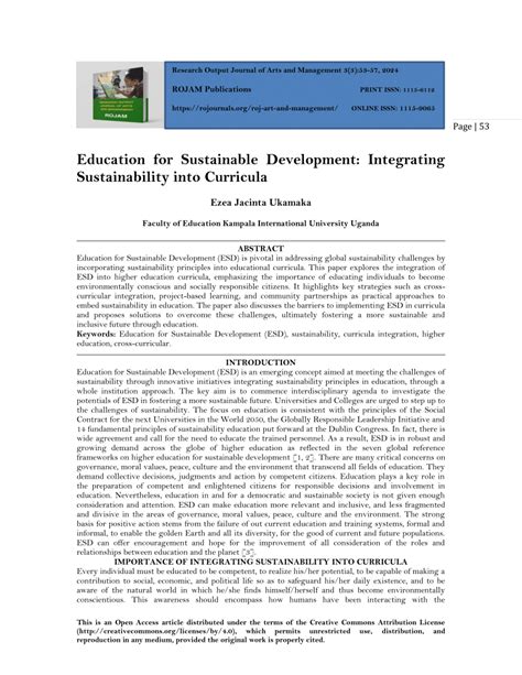 Pdf Education For Sustainable Development Integrating Sustainability Into Curricula