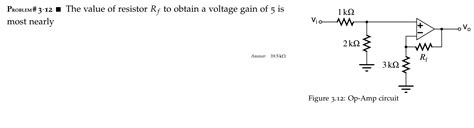 Solved PROBLEM 3 12 Most Nearly The Value Of Resistor Rf To Chegg Com